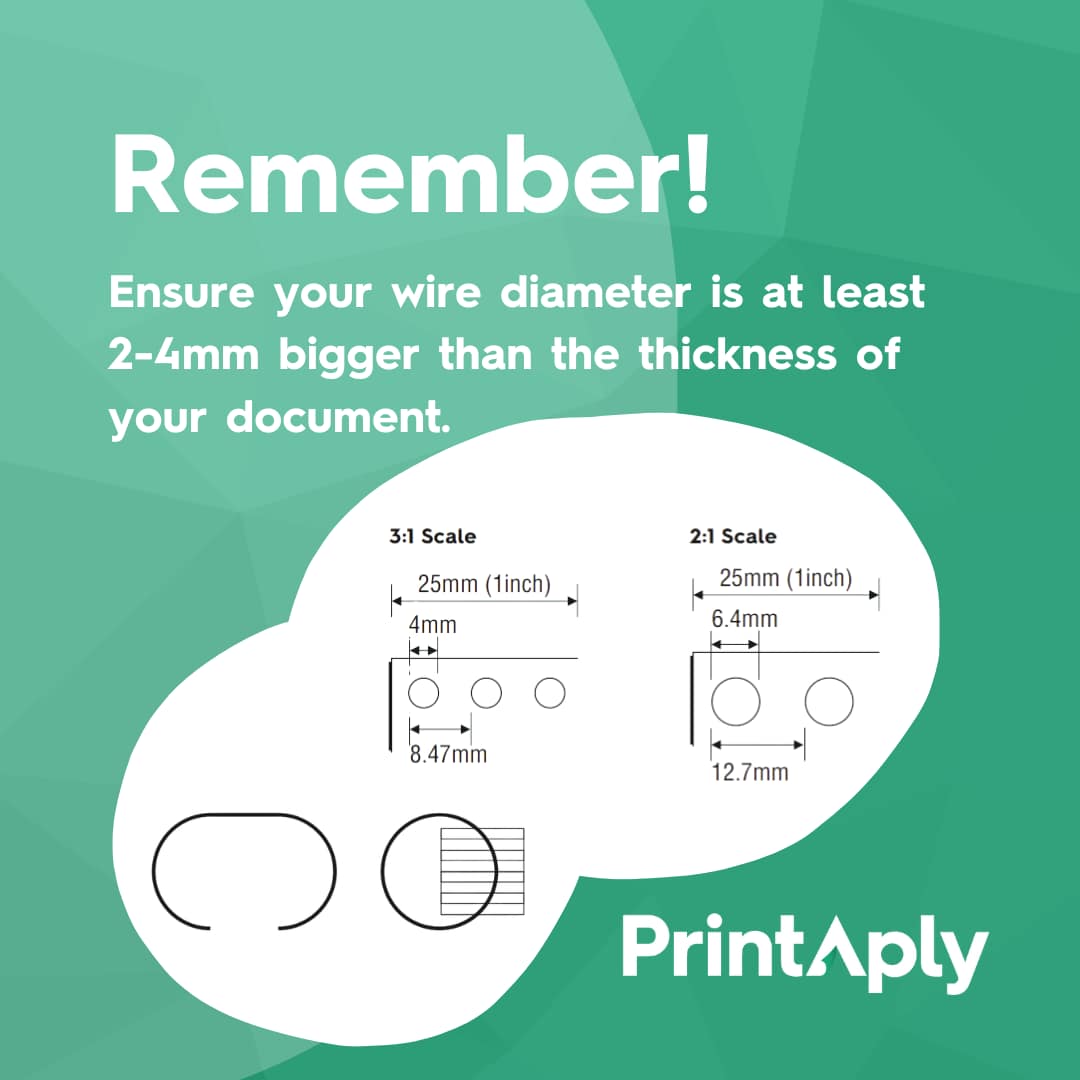 Sizing Guide - Wire Binding - Printaply